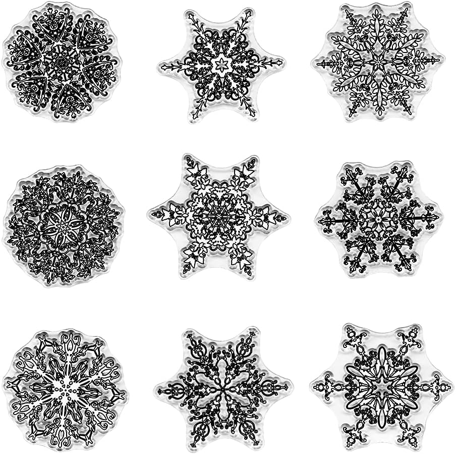 Amazon.com: Christmas Snowflake Clear Stamps Silicone Stamp Cards with ...