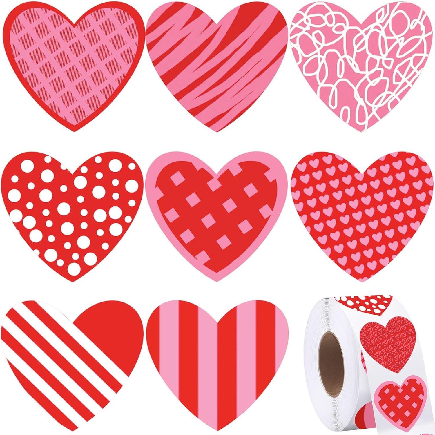 Amazon.com: Dreecy 1000 Pieces Valentine's Day Stickers 1.5 Inch Self ...