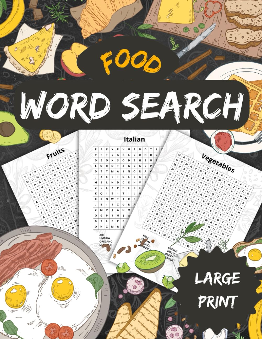 Food Word Search: puzzles for adults to relax, challenge your mind ...