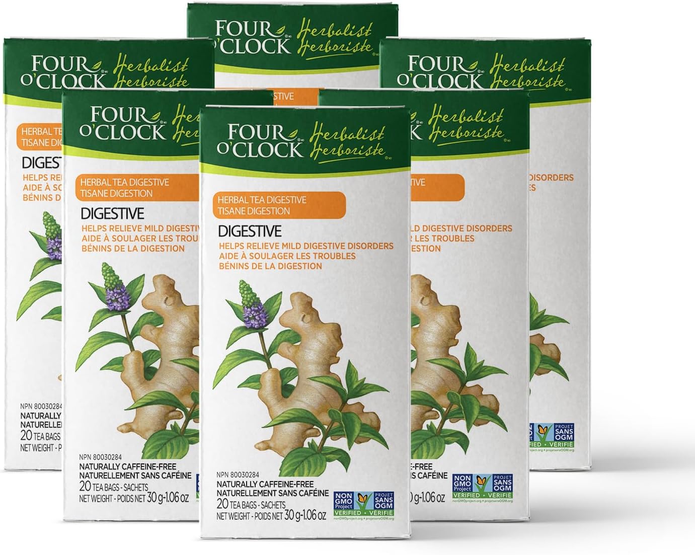 Four O'Clock Herbalist Digestive Herbal Tea, Non-Gmo, Kosher, Gluten ...