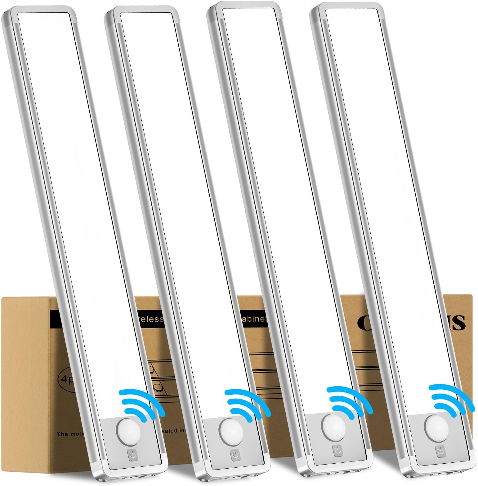 Under Cabinet Lighting, 7.8 inch 60-LED 4 Pack Magnetic Dimmable ...