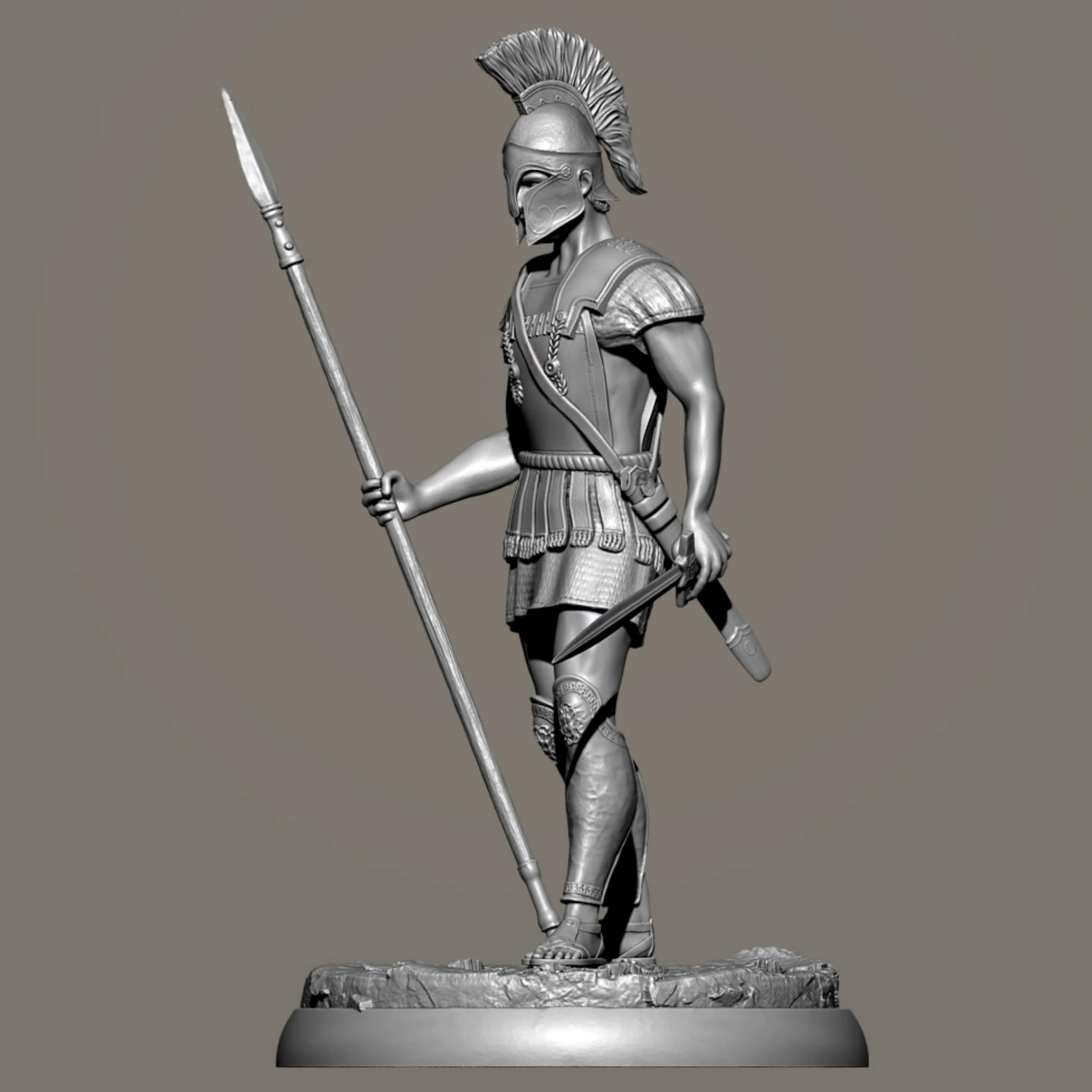 Ancient Spartan Soldier Spartan Warrior Leonidas, Bronze Statue.