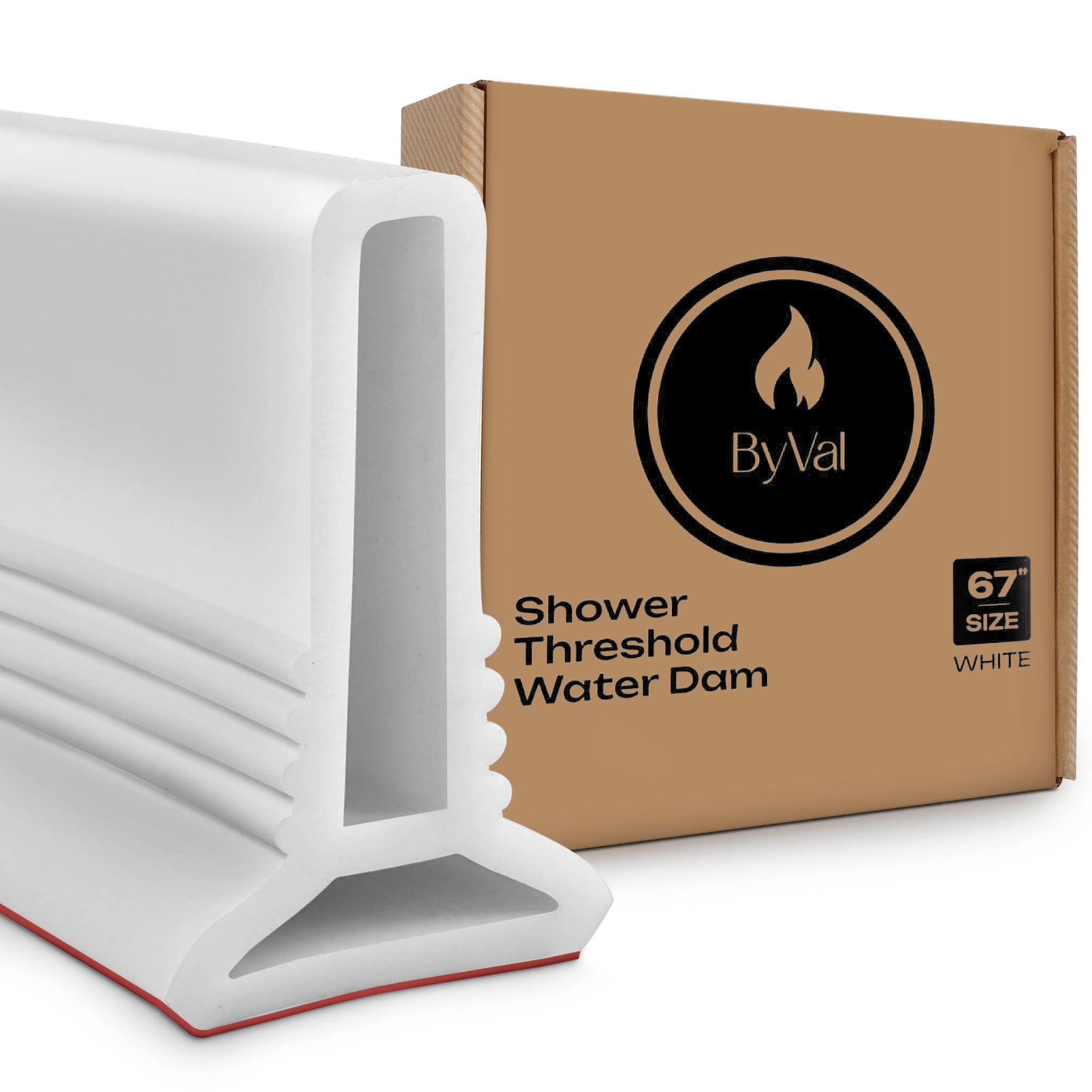 67" Collapsible Shower Threshold water dam - 2" Tall with Ultra Strong ...
