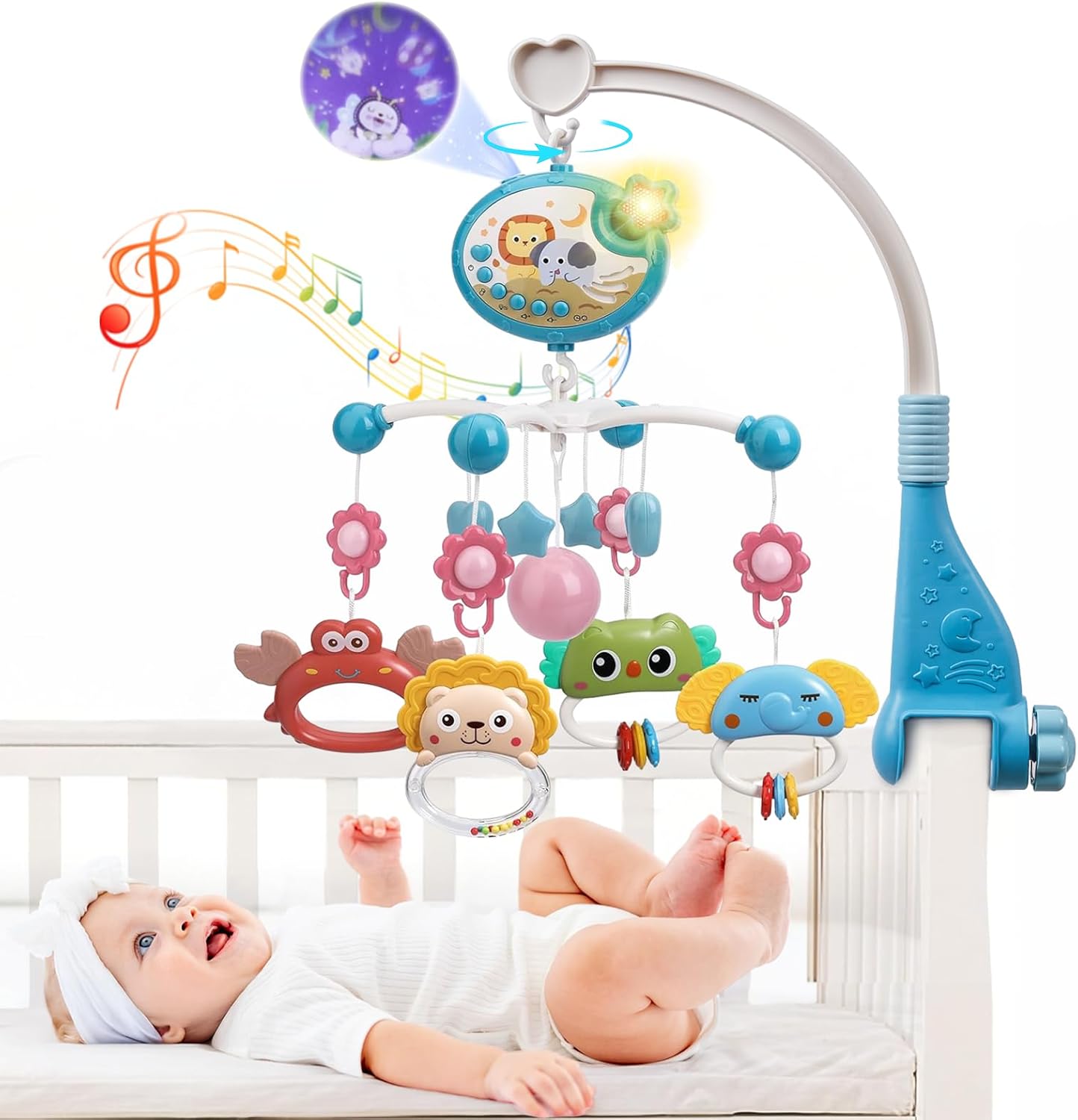 Warmiehomy Cot Mobiles for Babies Crib Musical Mobile Bed Bell Pendant ...