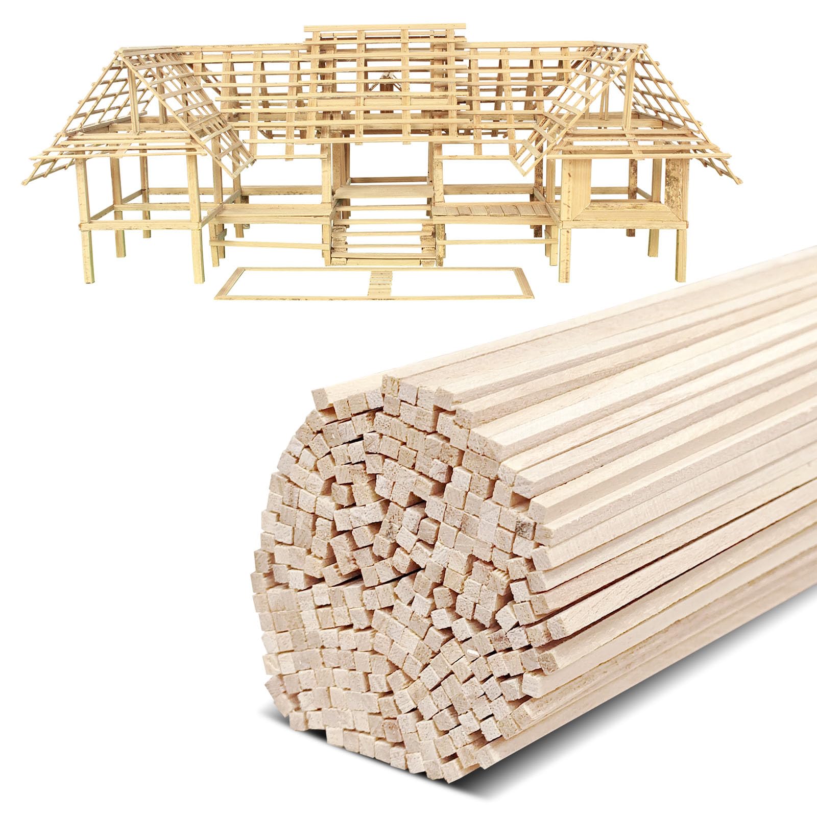 Amazon.com: 300 Pcs Balsa Wood Sticks 1/8 x 1/8 x 12 Inch balsa wood ...