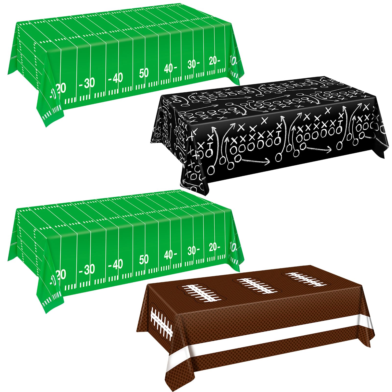 Amazon.com: Football Tablecloth 4 Packs, Football Party Decorations, 54 ...