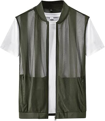Cambkatl Men's Fishnet Utility Fishing Vest Lightweight Summer Outdoor ...