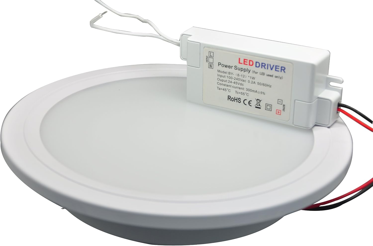 Liroyal 12 Watt Round LED Ceiling Light Recessed Kitchen Bathroom Lamp ...