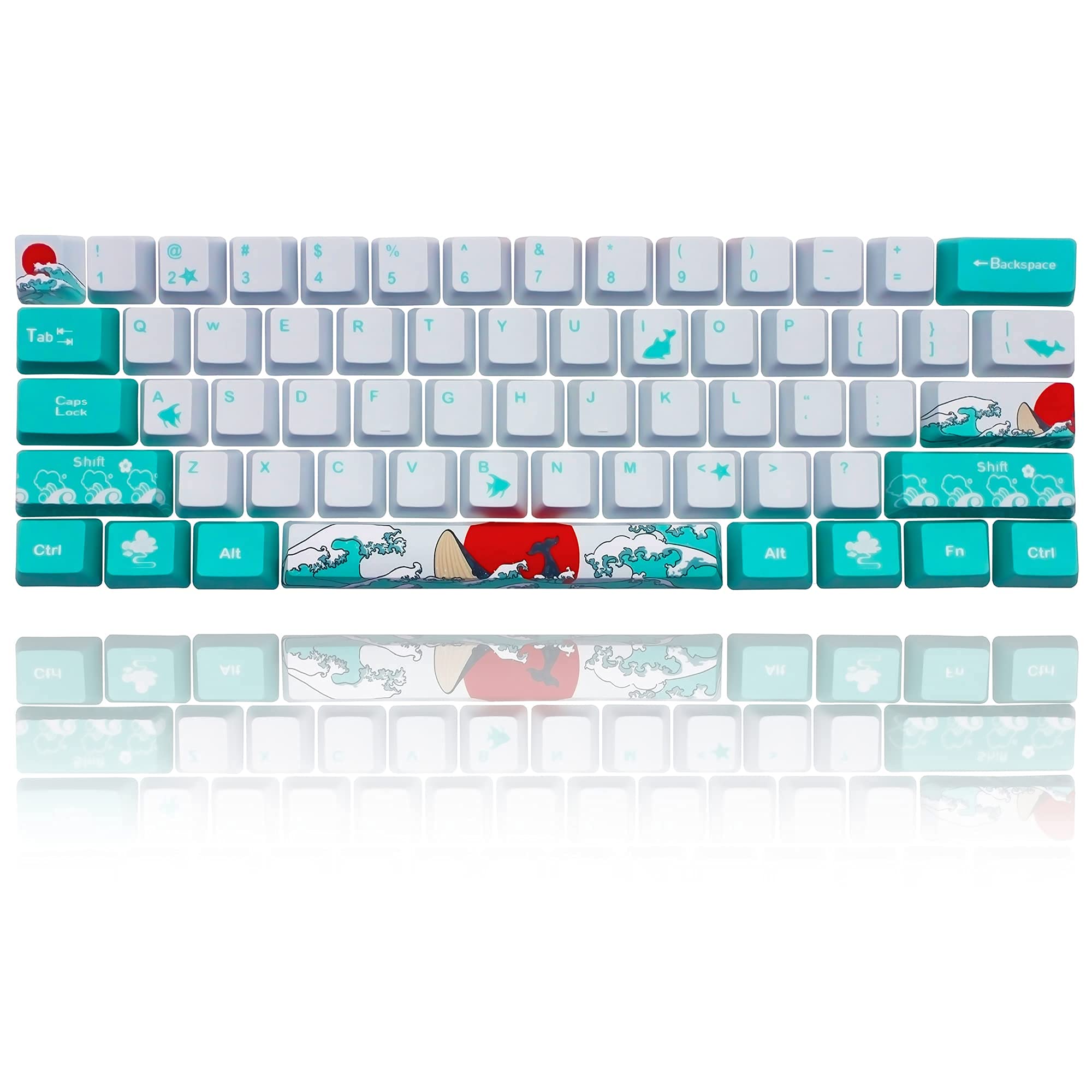 Buy GTSP 104 Japanese Keycaps 60 Percent for GK61 Custom Key Cap Set ...