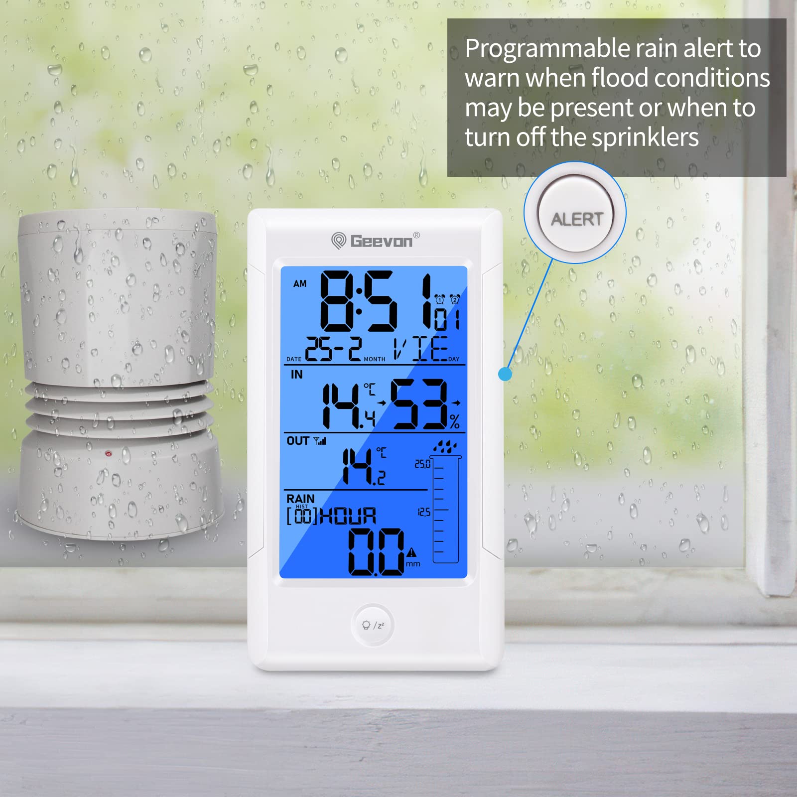 Snapklik.com : Geevon Wireless Digital Rain Gauge