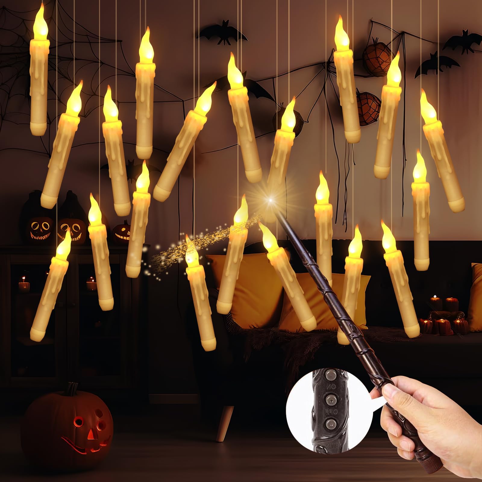 Amazon.com: 20 Pack Christmas Floating Candles with Wand Timer Remote ...