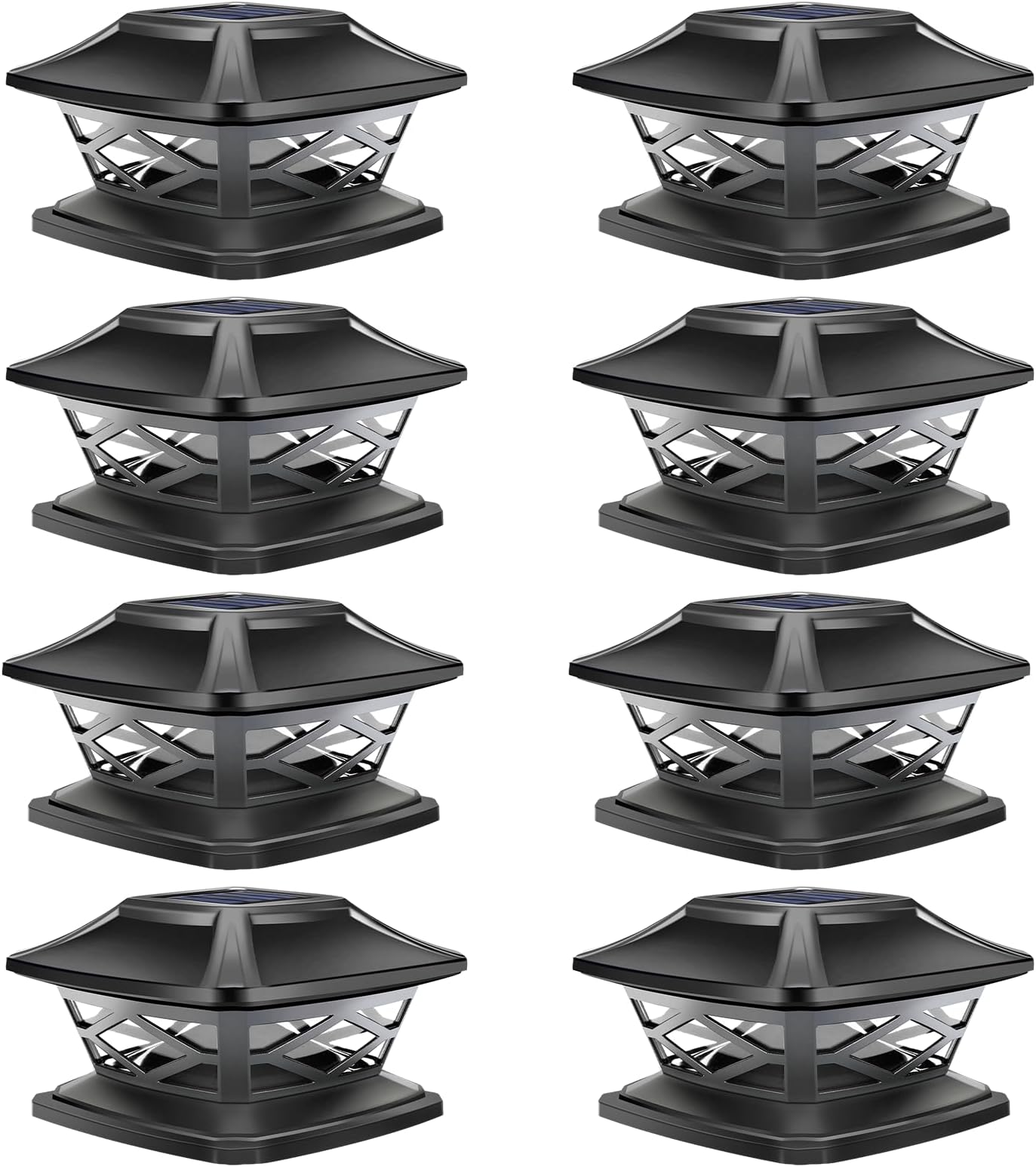 16 Packs Solar LED Post Cap Lights Outdoor Fence Post Cap Lights ...