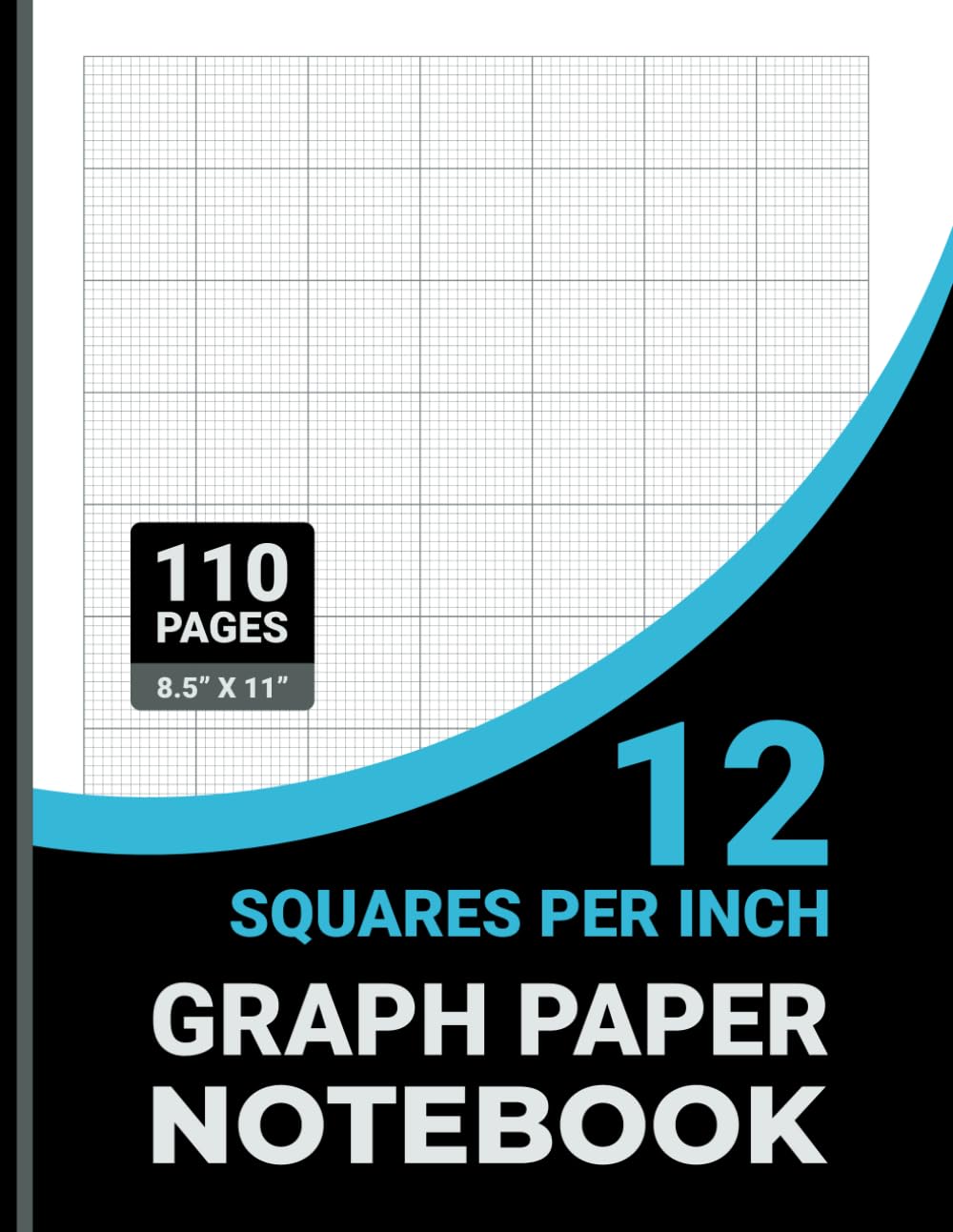 Graph Paper 12 Squares Per Inch Notebook: 1/12 Inch Squares, 12x12 Grid ...