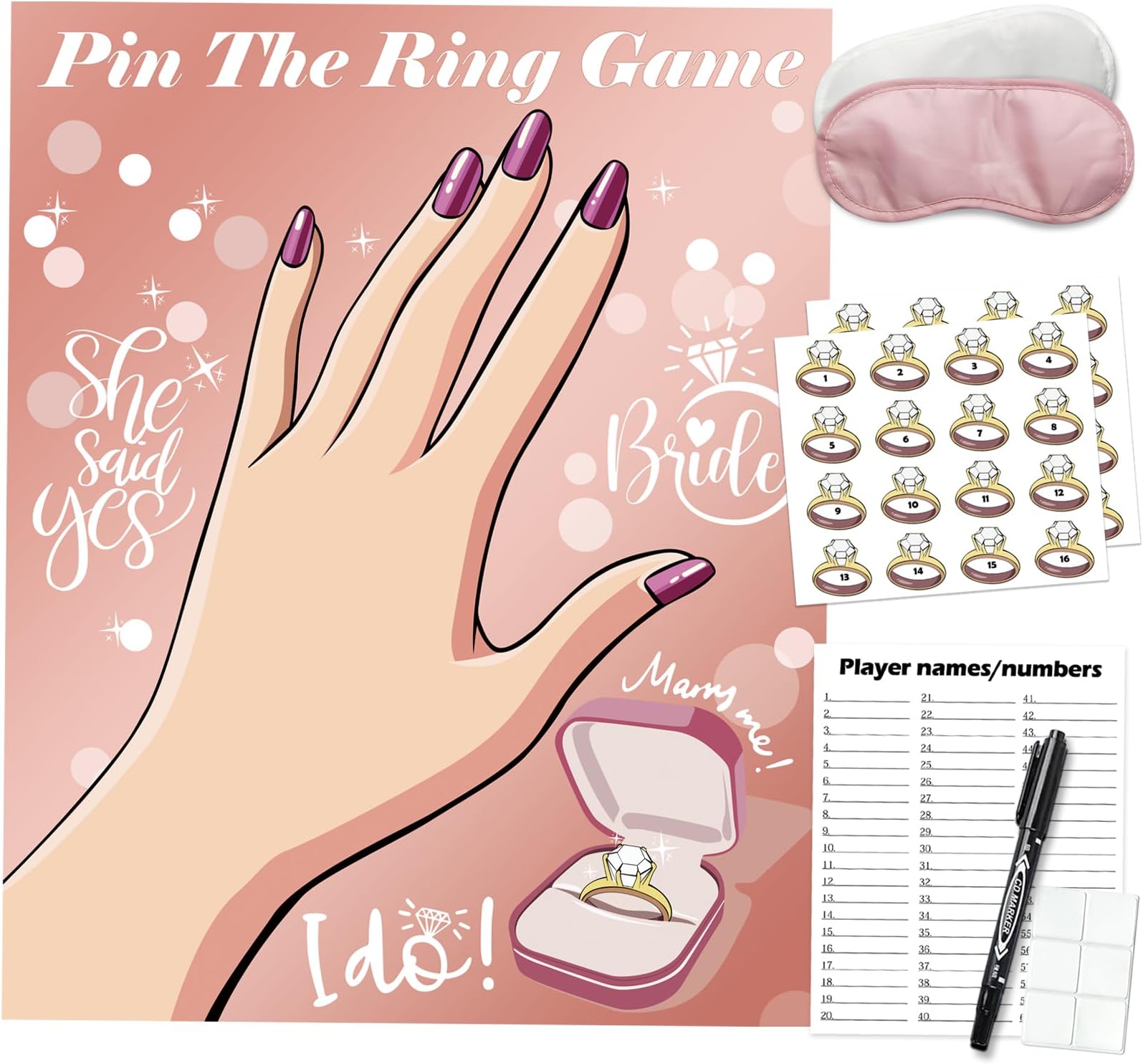 Amazon.com: Don't say Bride or Wedding Game, Put a Ring on It Bridal ...