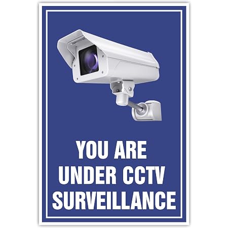 Warning You are Under CCTV Surveillance Sticker (Pack of 4) (14cm x ...