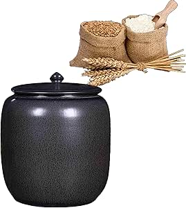 Amazon.com: SRDCAIM Ceramic Rice Container Home Rice Storage Box ...