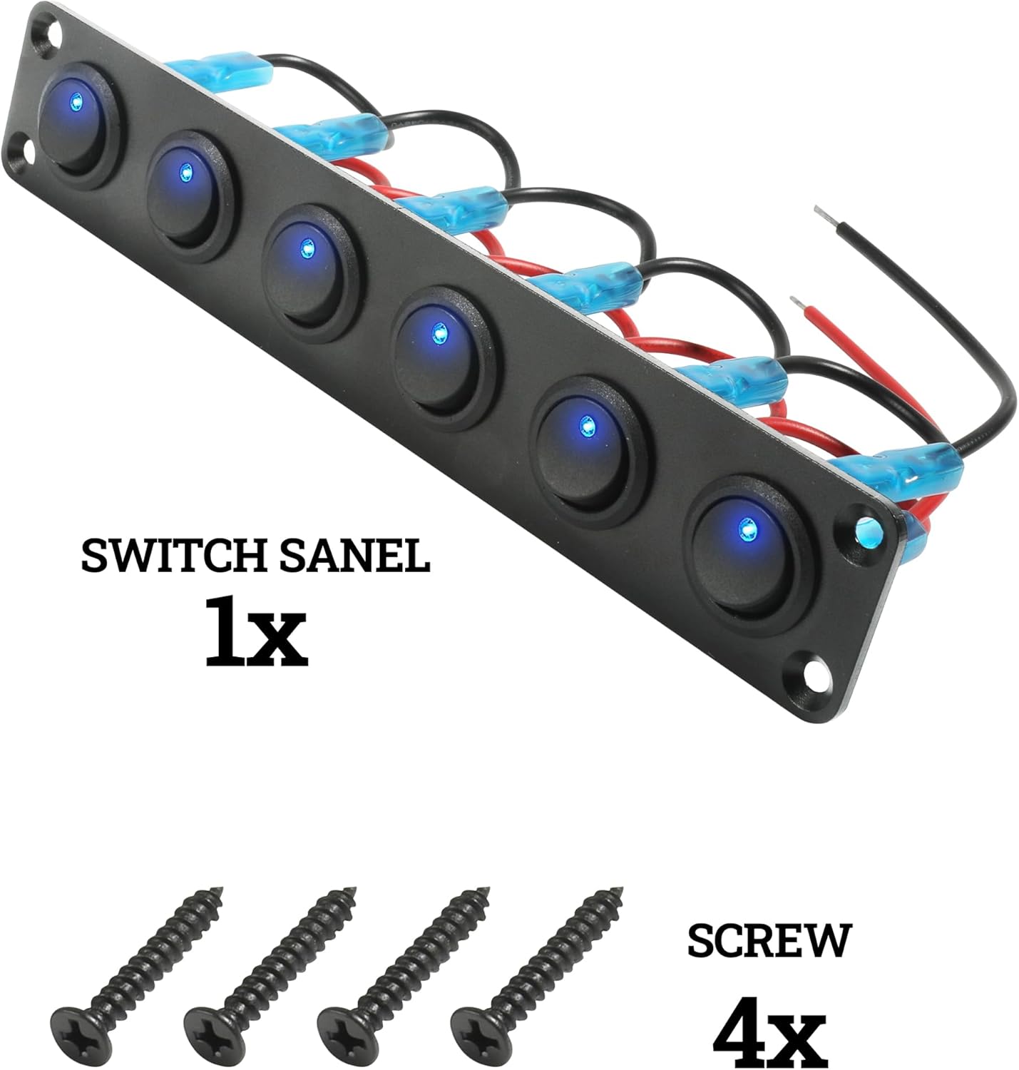 Zlirfy 6 Gang Rocker Switch Panel,12V Rocker Toggle Switch Panel,Car ...