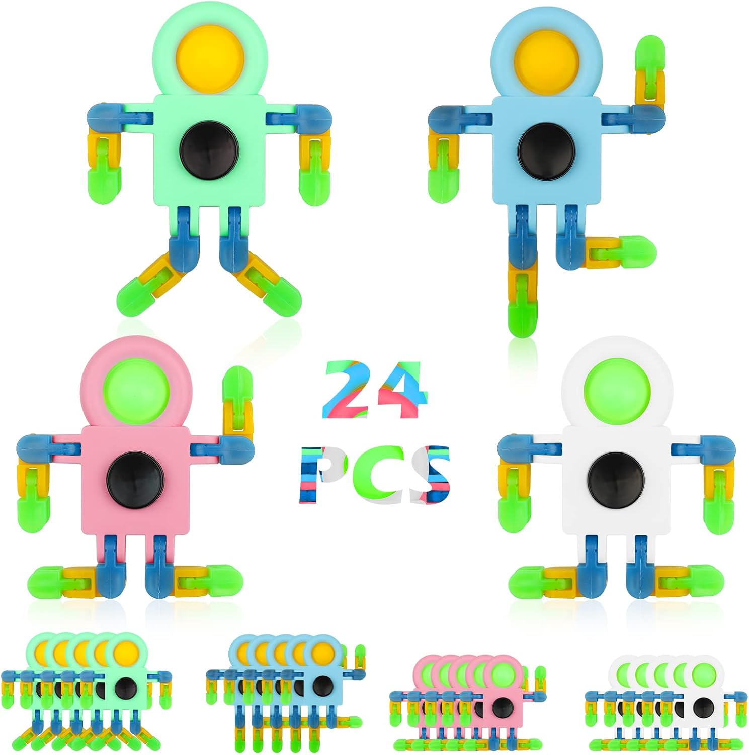 Amazon.com: SoulLife 24 Pack DIY Popper Chain Fidget Spinner Toys Bulk ...