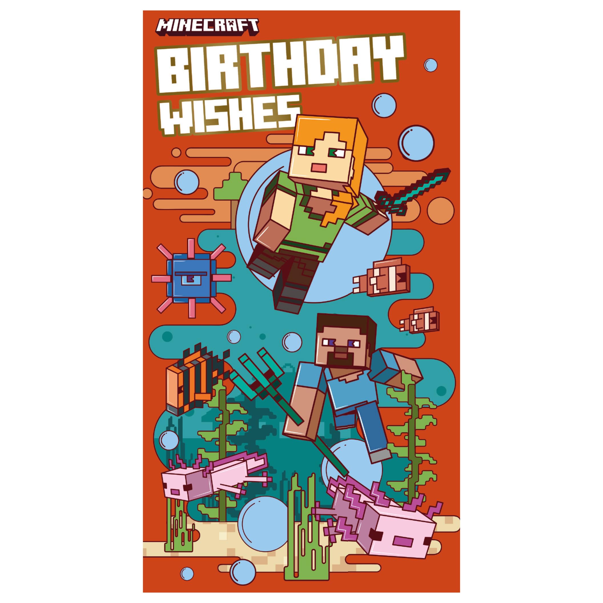 Minecraft Birthday Card for a Boy, Open Card 229 x 127 mm : Amazon.co ...