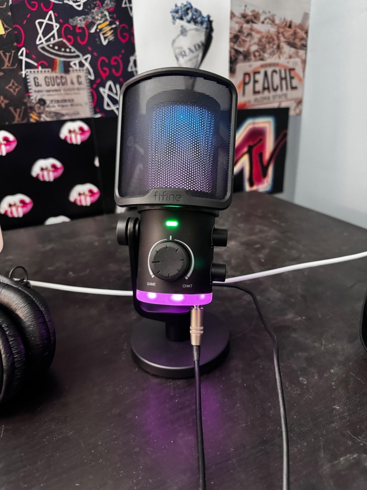 FIFINE Gaming PC Microphone, Computer USB Microphone for Streaming ...