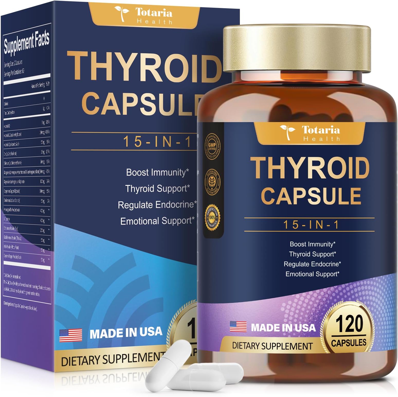 Amazon.com: Thyroid Support for Women & Man Supplement Complex Capsules - Iodine Thyroid ...