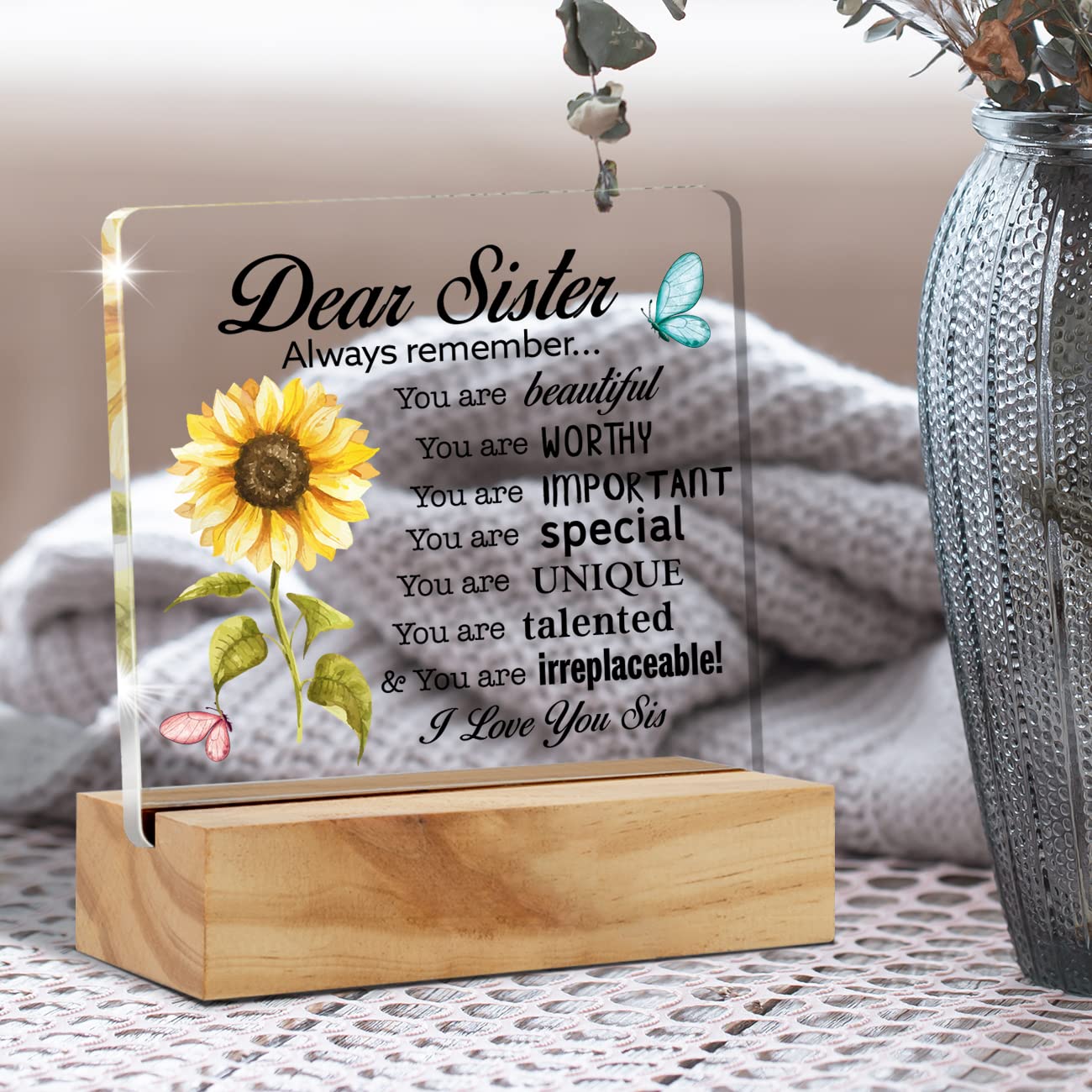 Snapklik.com : Sisters Gift Set: Inspirational Sister Love Floral ...