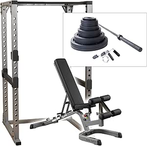 Amazon.com : Body-Solid GPR378 Power Rack with Heavy GFID71 Bench ...