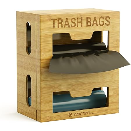 Amazon.com - KOCWELL Trash Bag Dispenser Roll Holder, Standard 2 in 1 ...