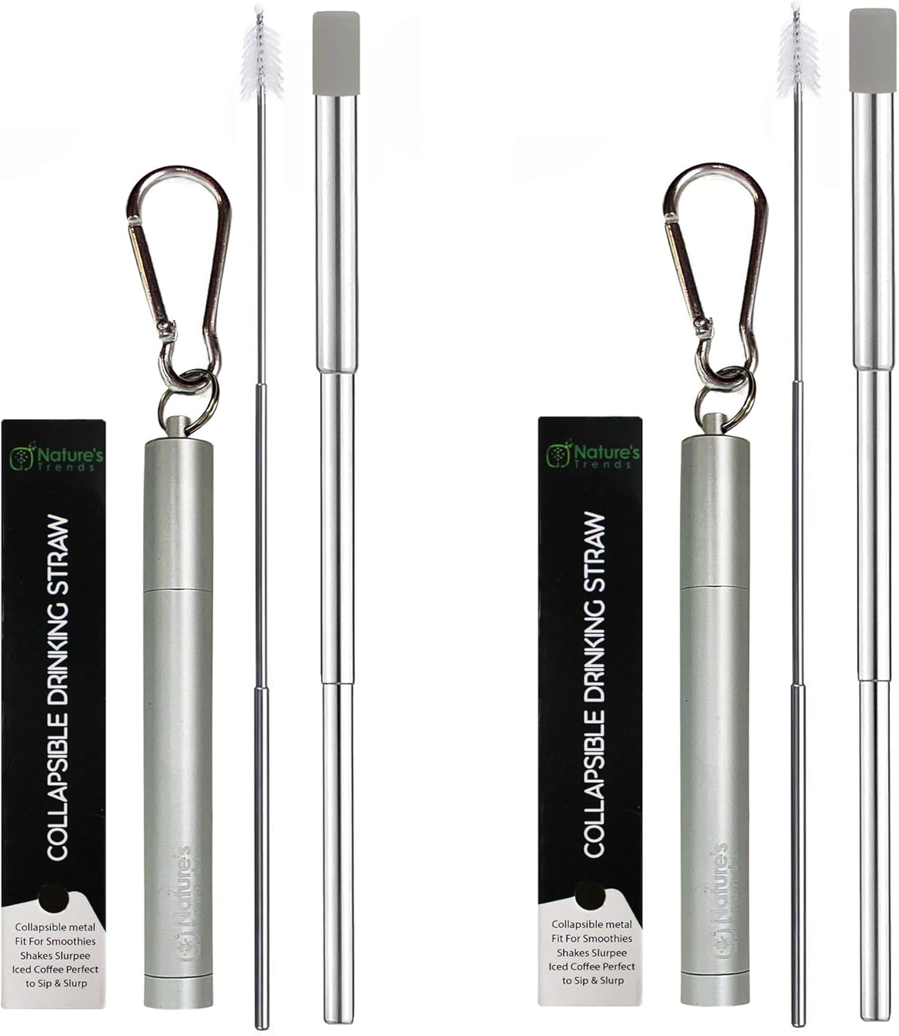 Amazon.com: Collapsible Straw Reusable Stainless Steel Straw in Metal ...