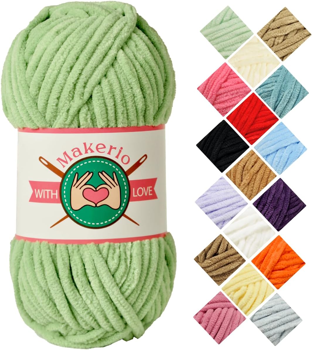 Amazon.com: Makerio Velvet Yarn - Chenille Amigurumi for Crocheting ...