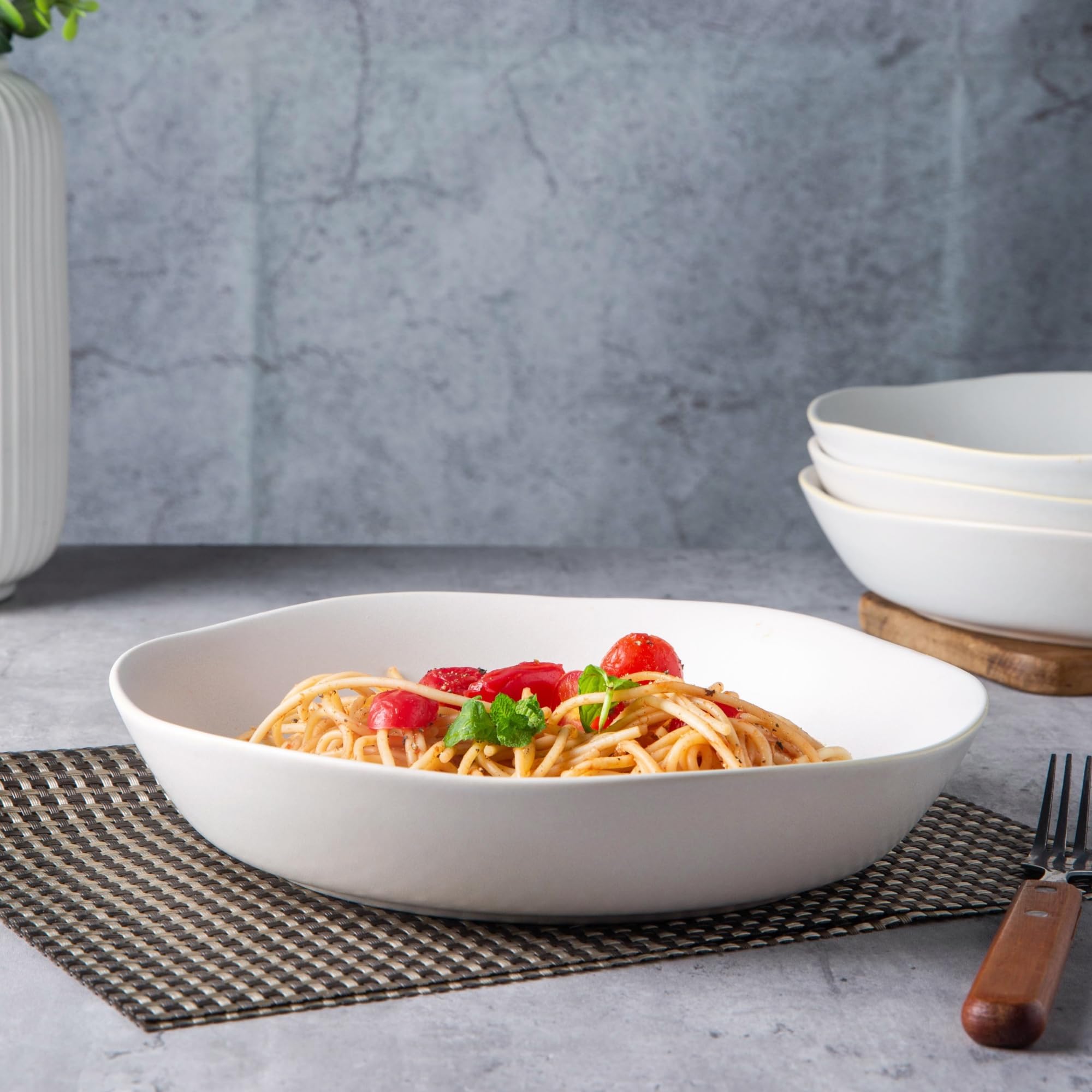 Snapklik.com : AmorArc 8.3 Ceramic Pasta Bowls, 28oz Stoneware Bowls ...