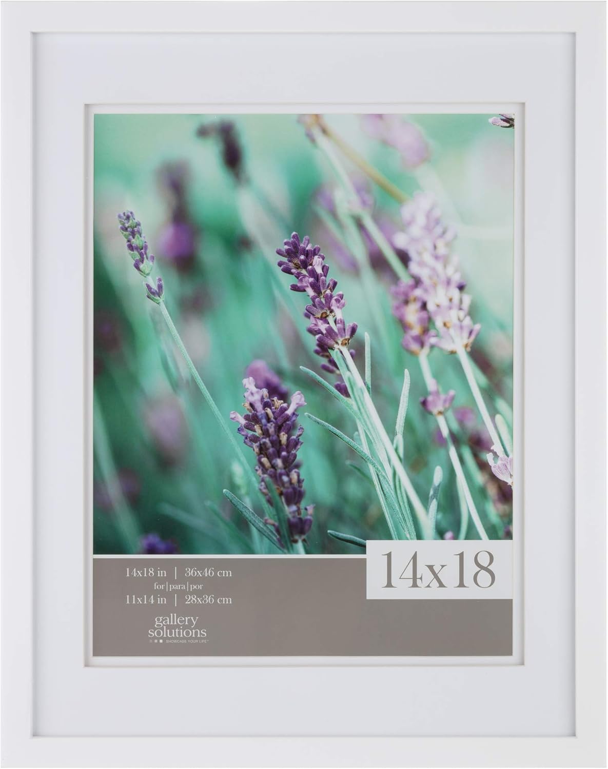 Gallery Solutions 14x18 Wood Wall Frame with Double White Mat for 11x14 ...