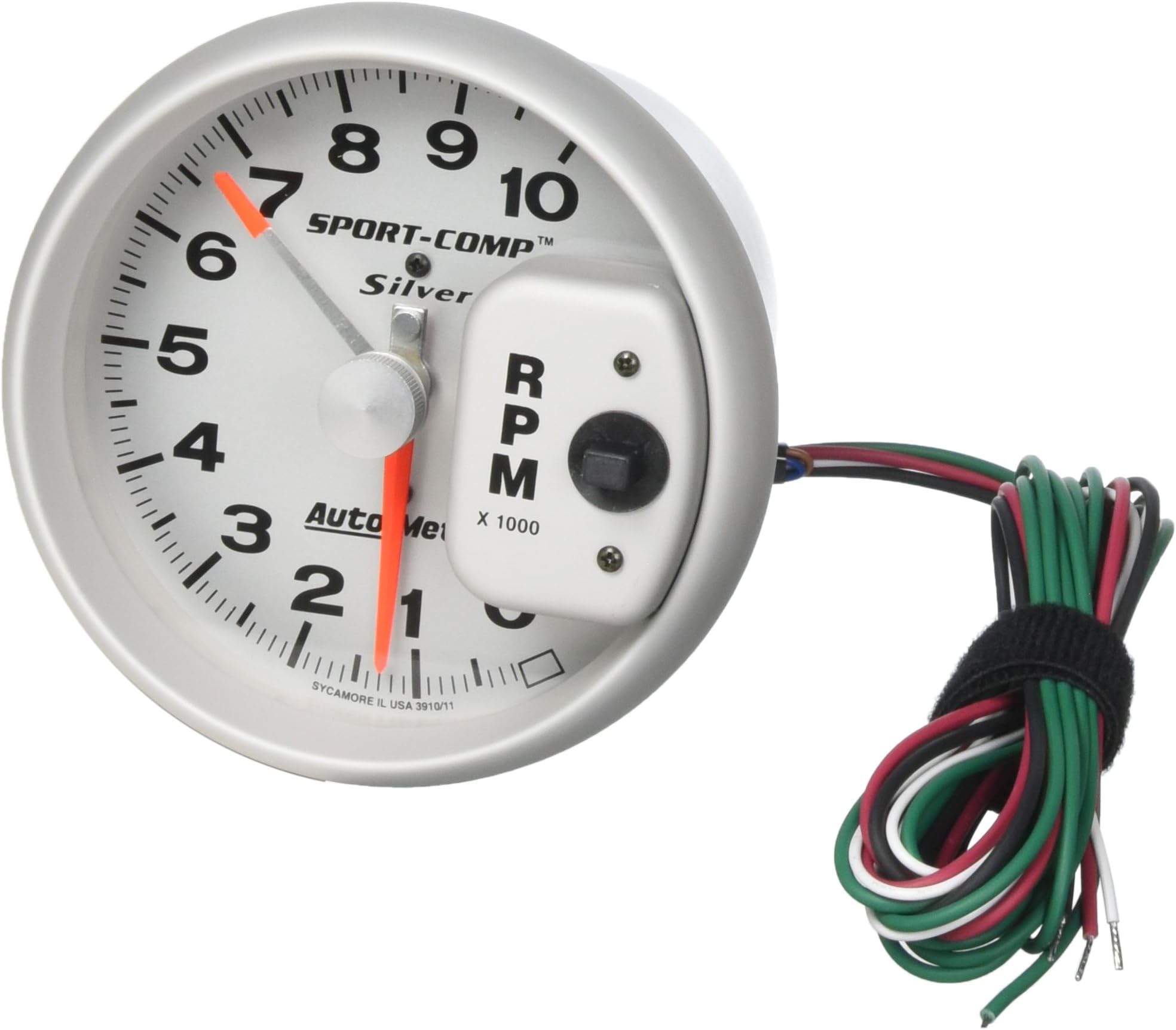Amazon.com: Auto Meter 3910 Sport-Comp Silver Tachometer,5.000 in ...