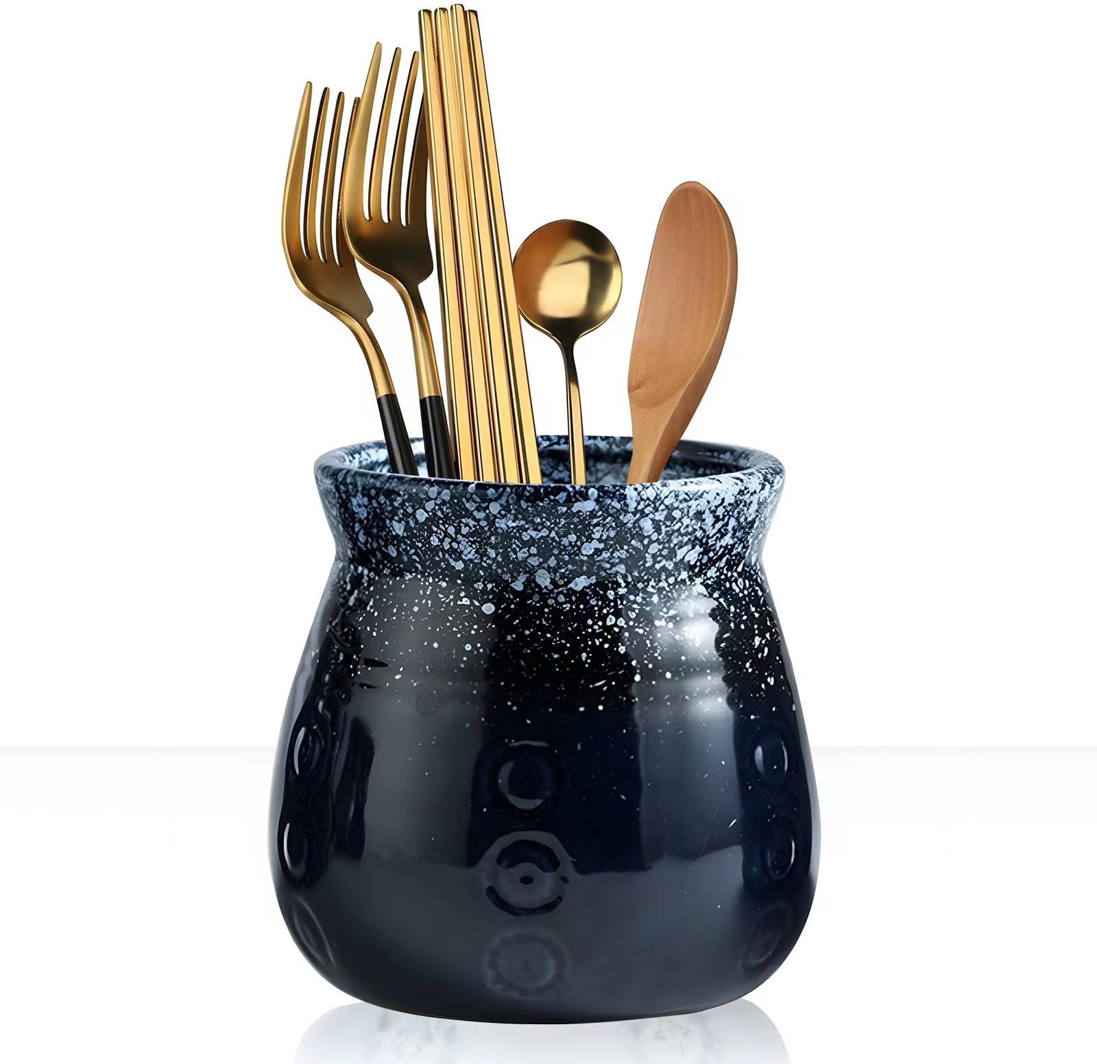 Amazon.com: LATCHHOOK Black Large Utensil Holder for Kitchen Counter ...