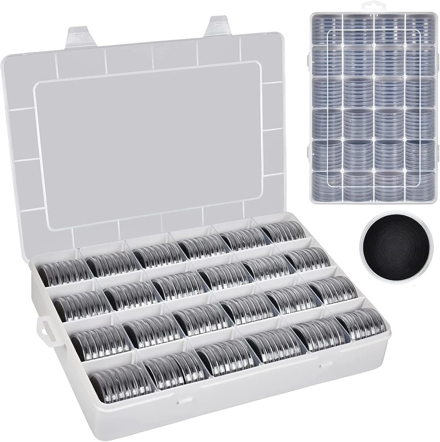 Amazon.com : 168 Pcs 46mm Coin Capsules with Foam Gasket & Plastic ...