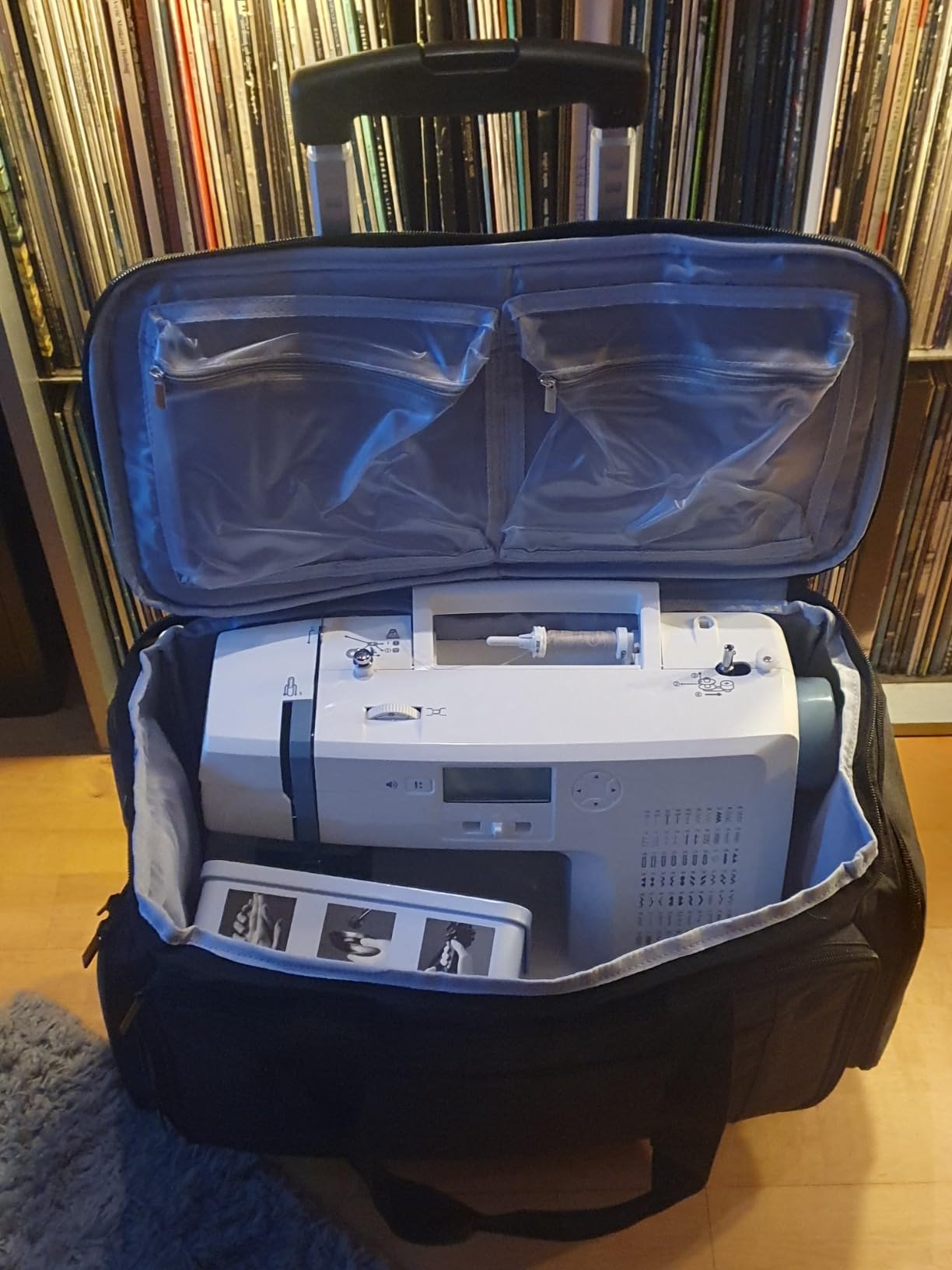 Luxja Sewing Machine Bag with Removable Trolley, Rolling Sewing Machine ...