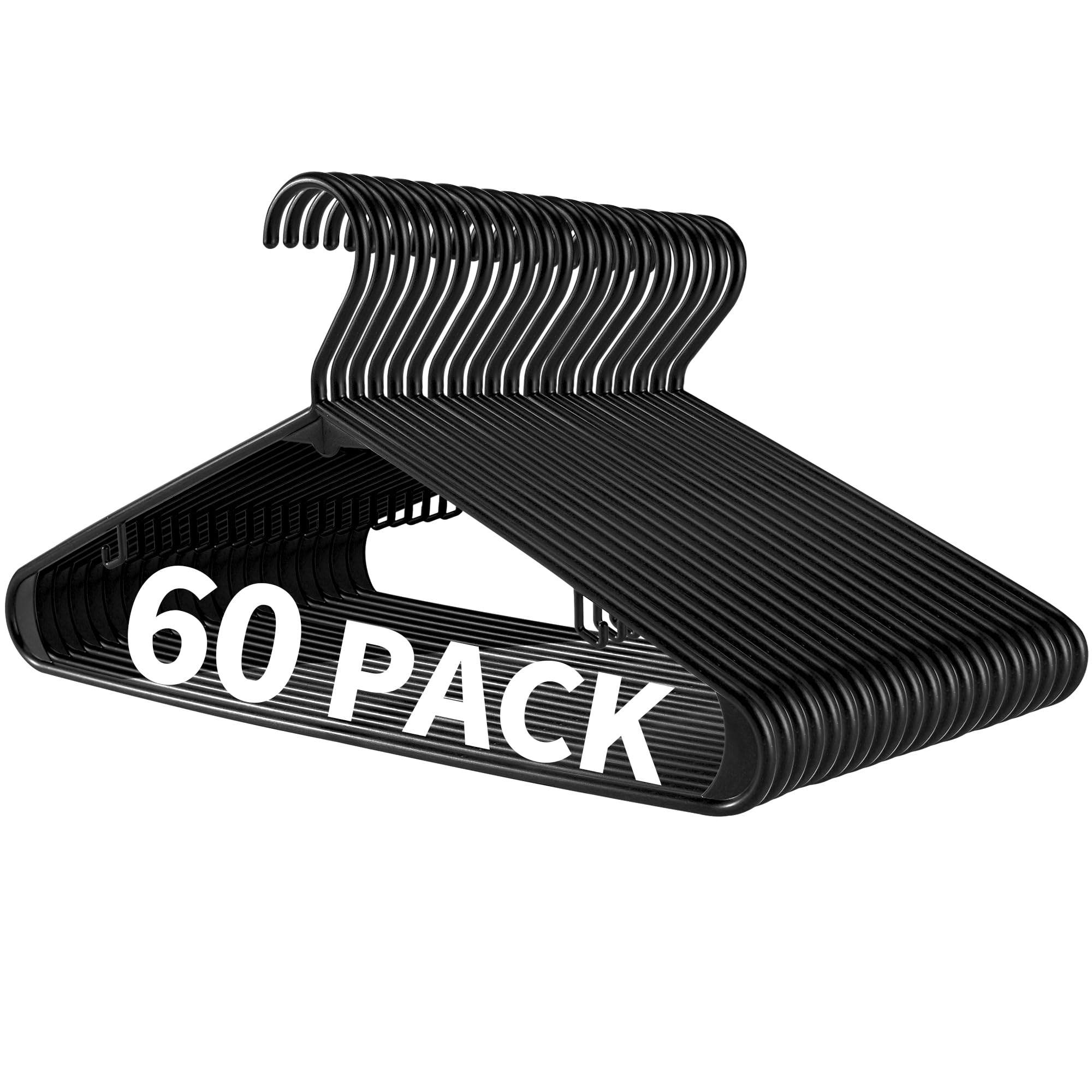 Amazon.com: Plastic Hangers 60 Pack - Clothes Hanger with Hooks ...