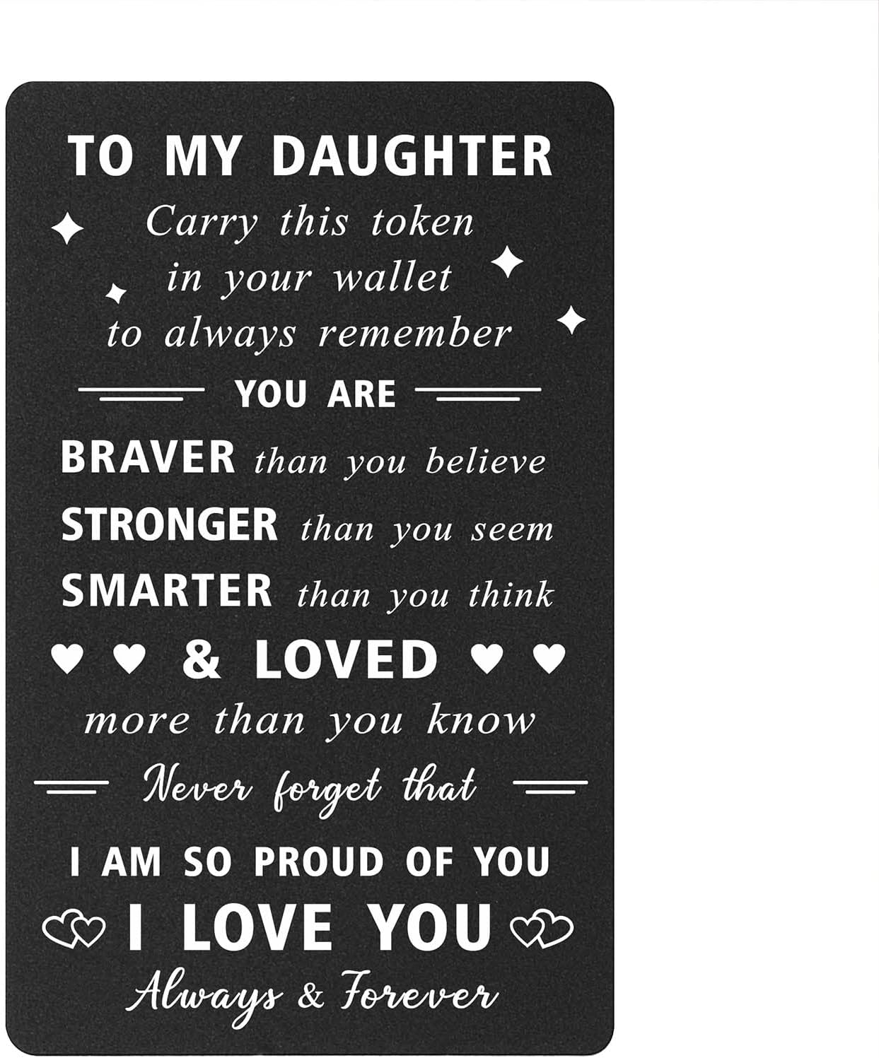 ENGZHI To My Daughter Wallet Card - So Proud of You Daughter Gifts for ...