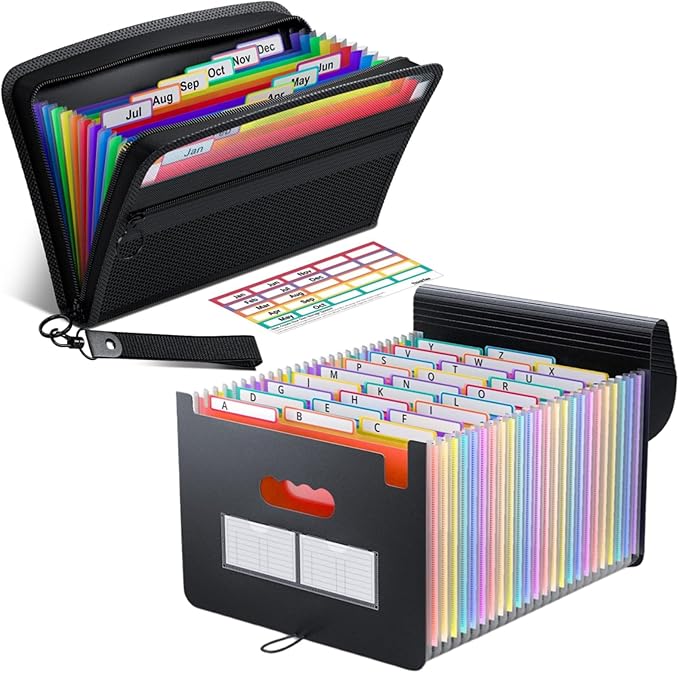 Amazon.com : ThinkTex 26 Pockets Expanding File Folder & 12 Pockets ...