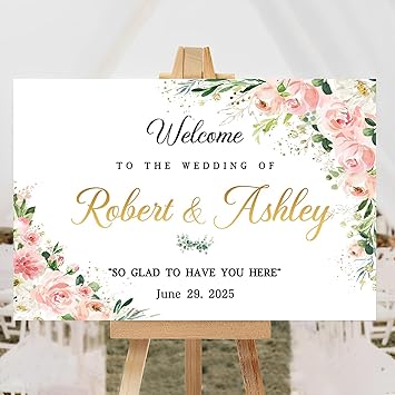Amazon.com : Custom Welcome To Our Wedding Sign, Welcome Wedding Sign ...