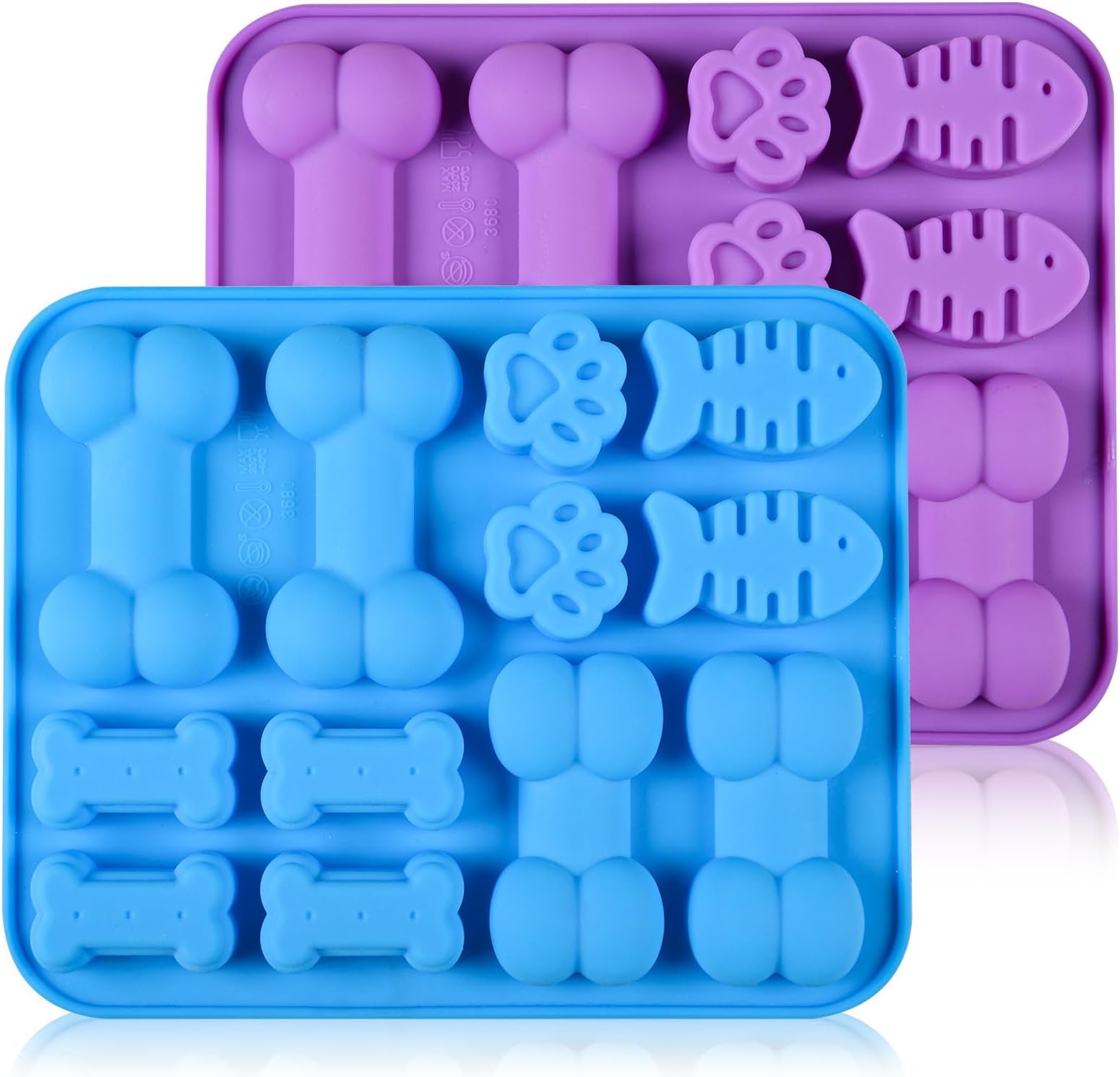 Amazon.com: Silicone Molds Puppy Dog Paw Bone Molds Non-Stick Baking ...