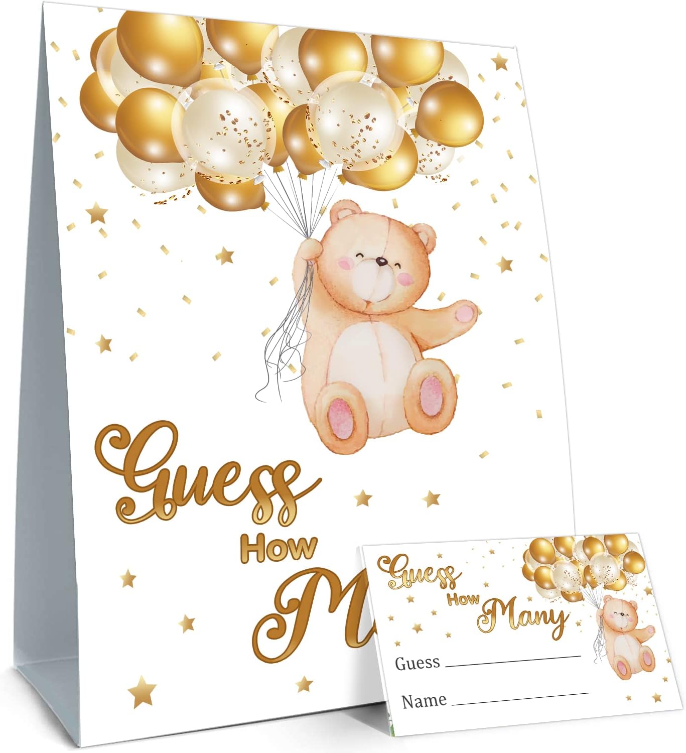Guess How Many, tarjetas temáticas de globos de oso pequeño, juegos de ...