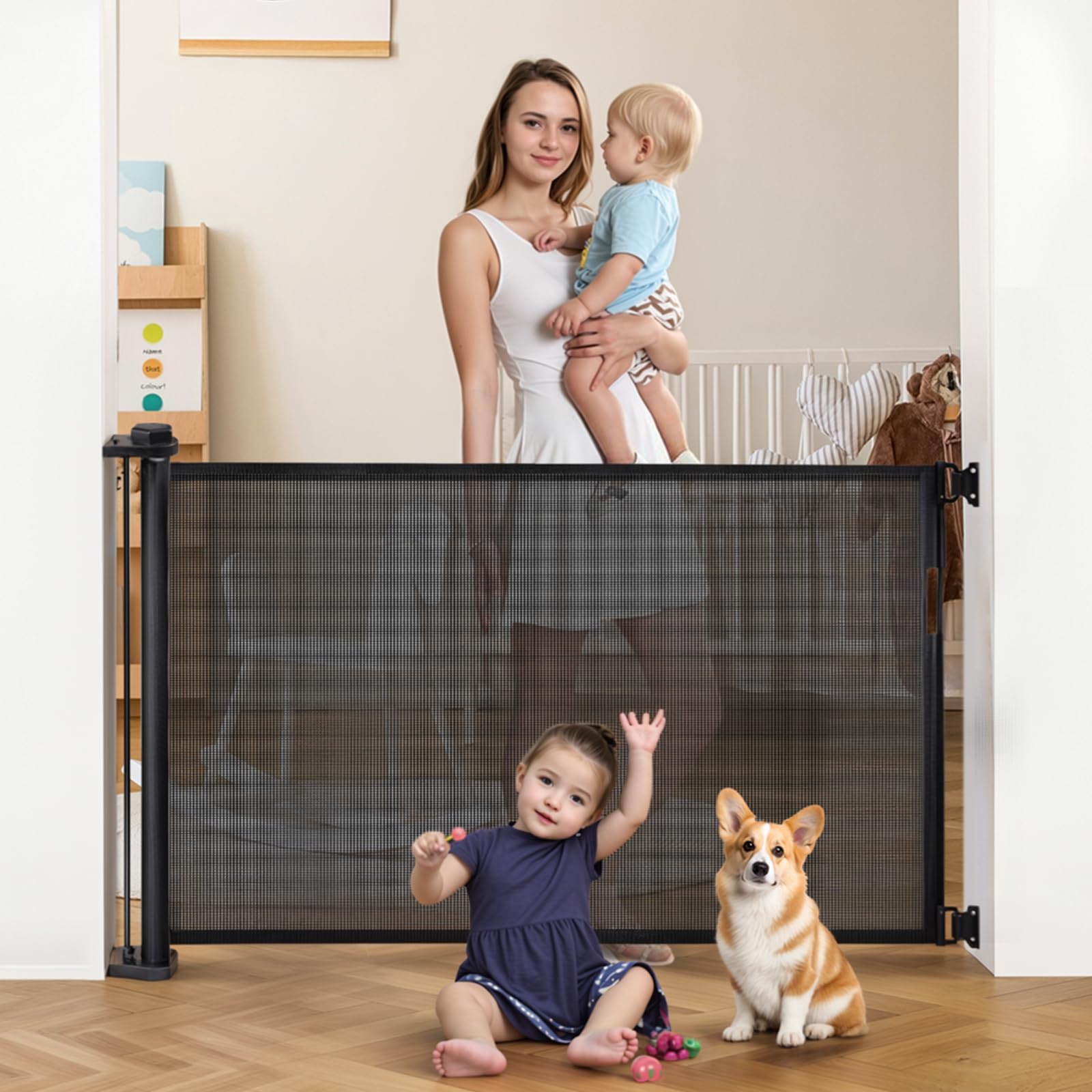 Amazon.com: RedproUSA Retractable Baby Gate for Stairs - 33" Tall Pet ...