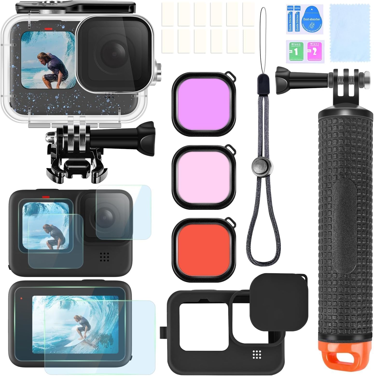 Kit d' Accessoires pour GoPro Hero 12 11 10 9 Black, oGoDeal Caméra d ...