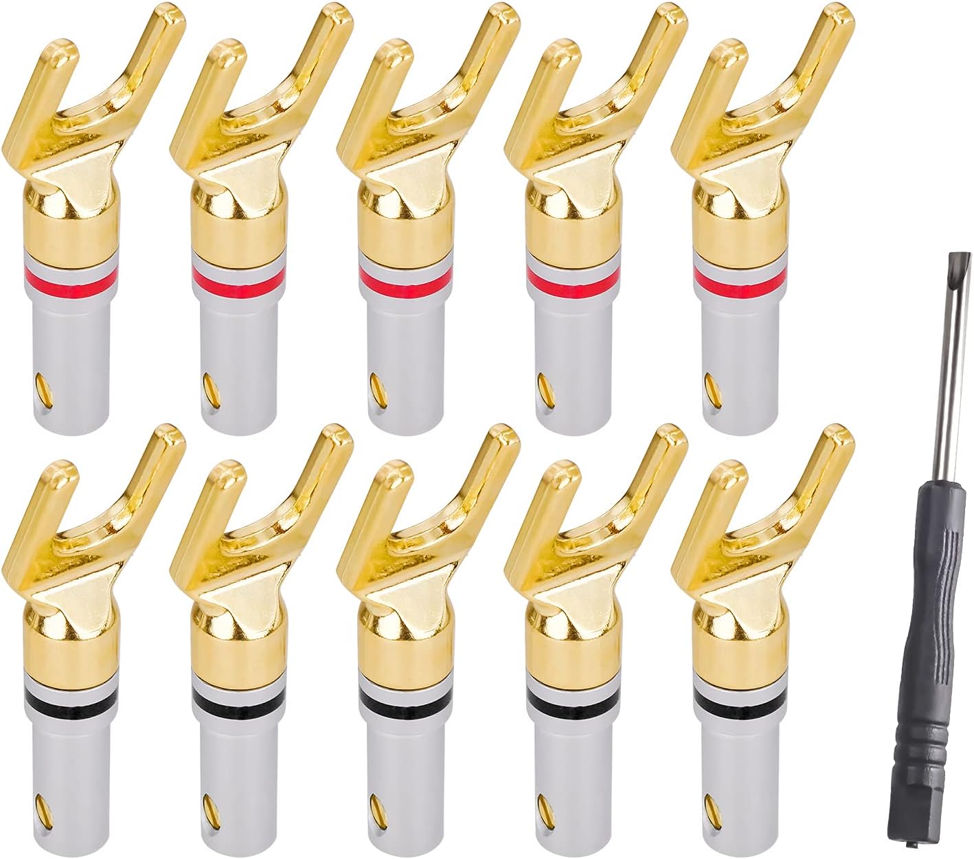 Amazon.com: 8 PCS Speaker Cable Connector, Hi-end Banana to Spade ...