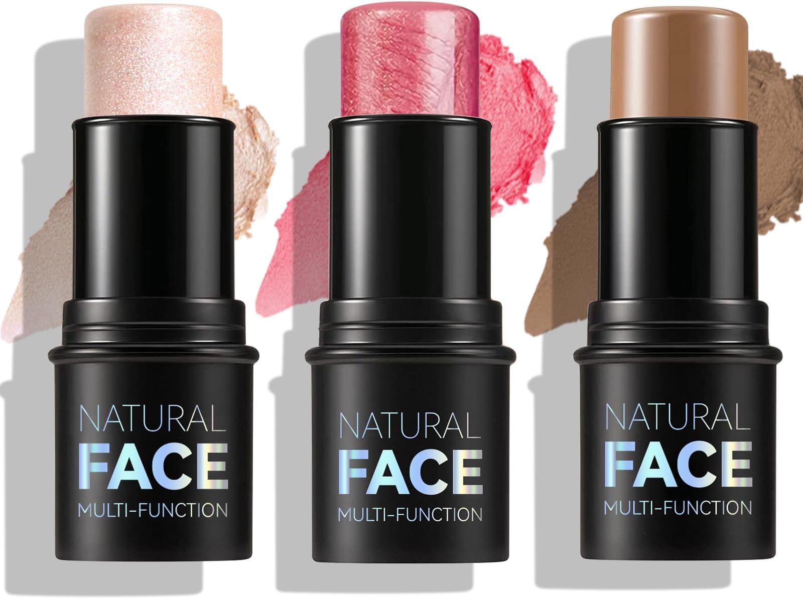 Amazon.com: 3 Pcs Face Contour Sticks Set - Shades with Highlighter ...