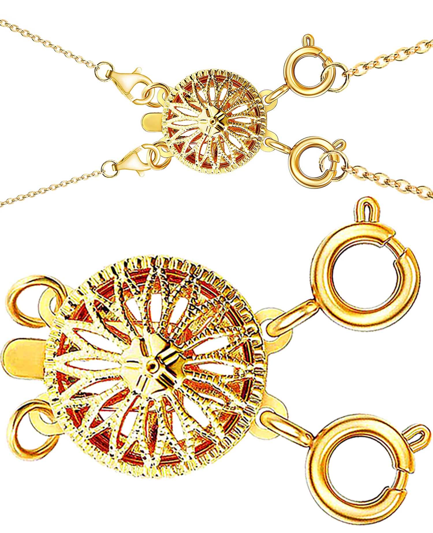 Amazon.com: Necklace Layering Clasps Separator for Women 14k Gold ...