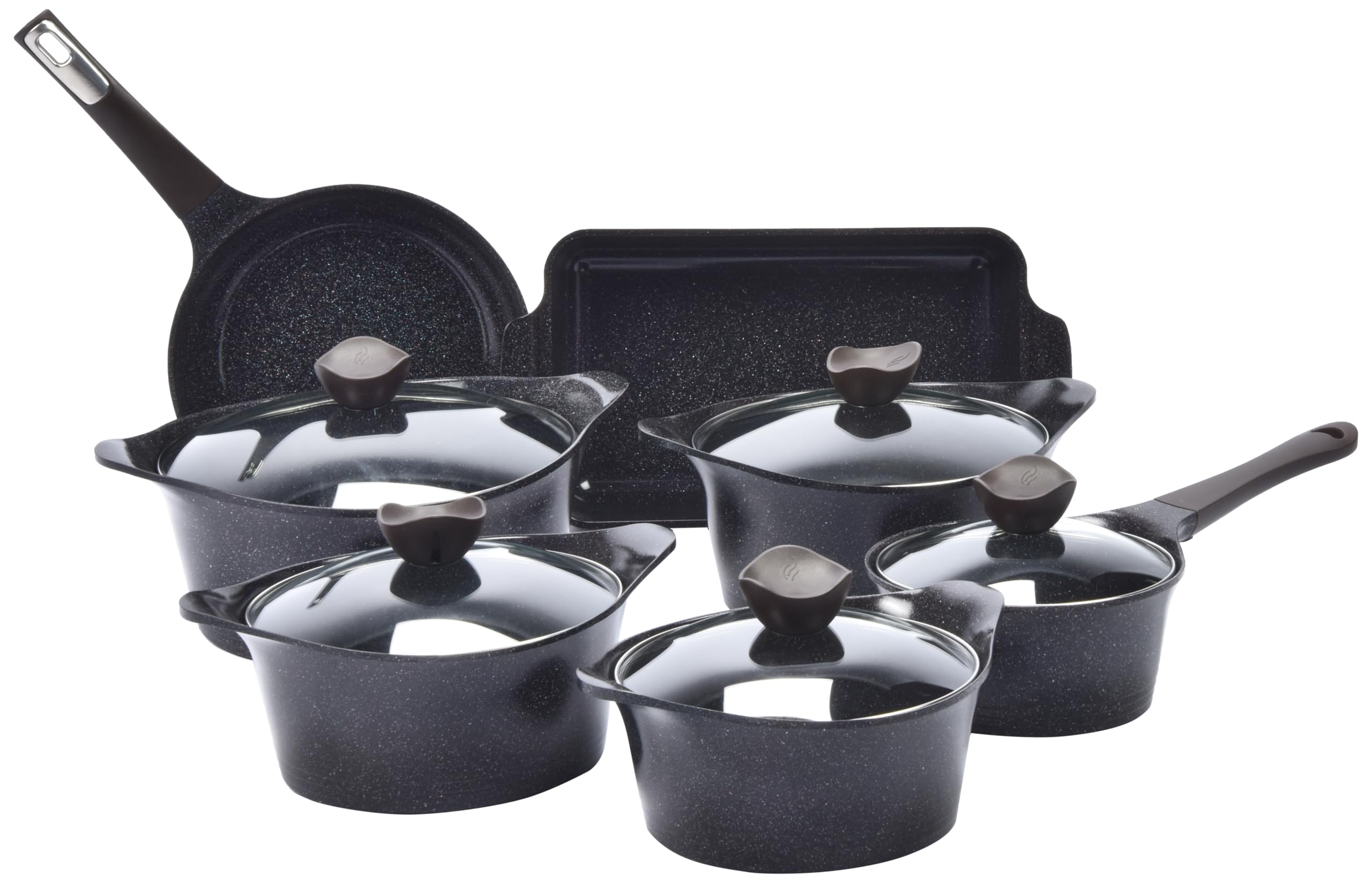 Neoflam Aeni Granite Cookware Set 12-Pieces, Black : Buy Online at Best ...