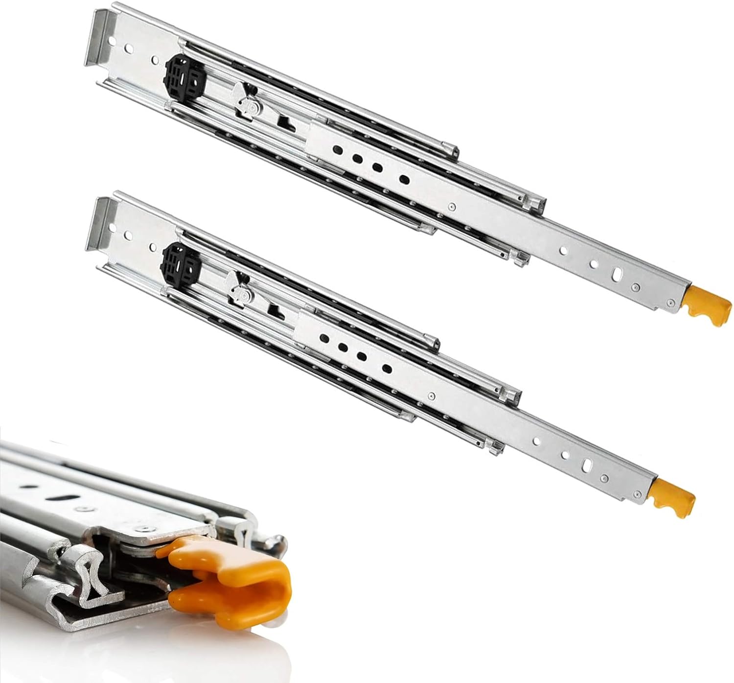 2 Pcs Guía Telescópica Cajones Pesada, Guías Correderas De Rodillo para ...