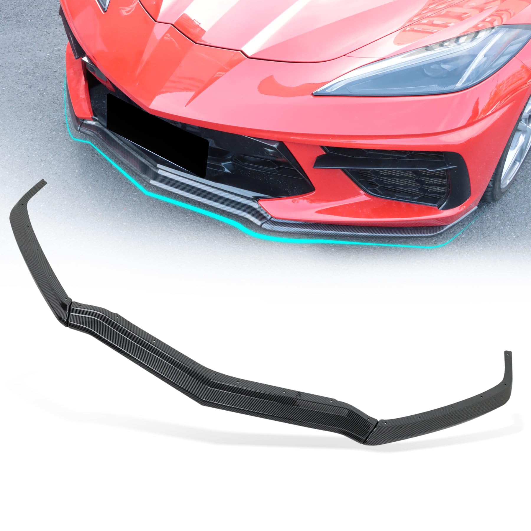 Snapklik.com : C8 Carbon Fiber Painted Front Splitter Fit For Corvette ...